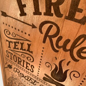 Personalized Fire Pit Rules Sign, Engraved Garden Decor, Fire Pit Decor ...