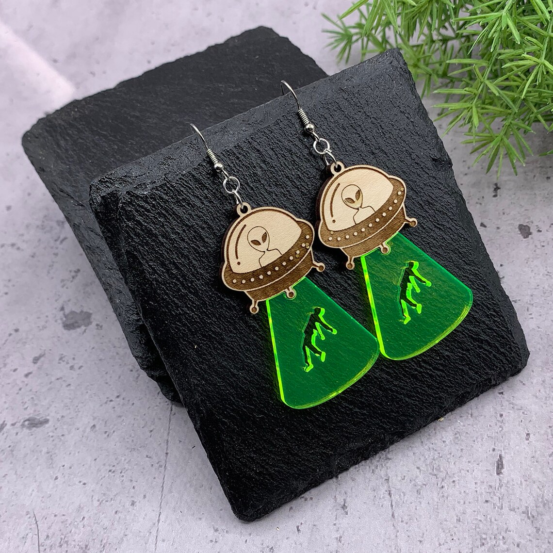 Alien Abduction Novelty Earrings | UFO - Etsy