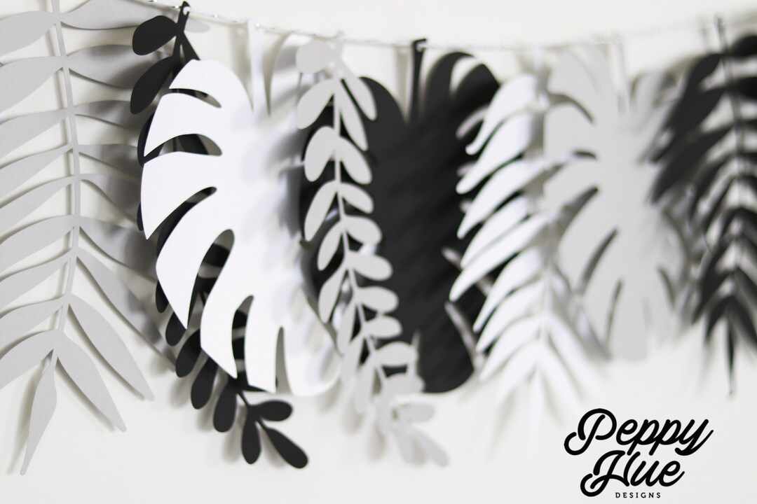 Jungle Tropical Paper Leaves Garland | Jungle Leaves | Tropical Paper ...
