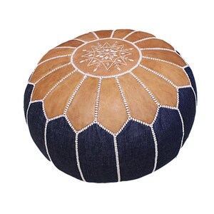 Moroccan POUF *50%OFF —— Moroccan Leather Pouf Ottoman Moroccan Floor ...