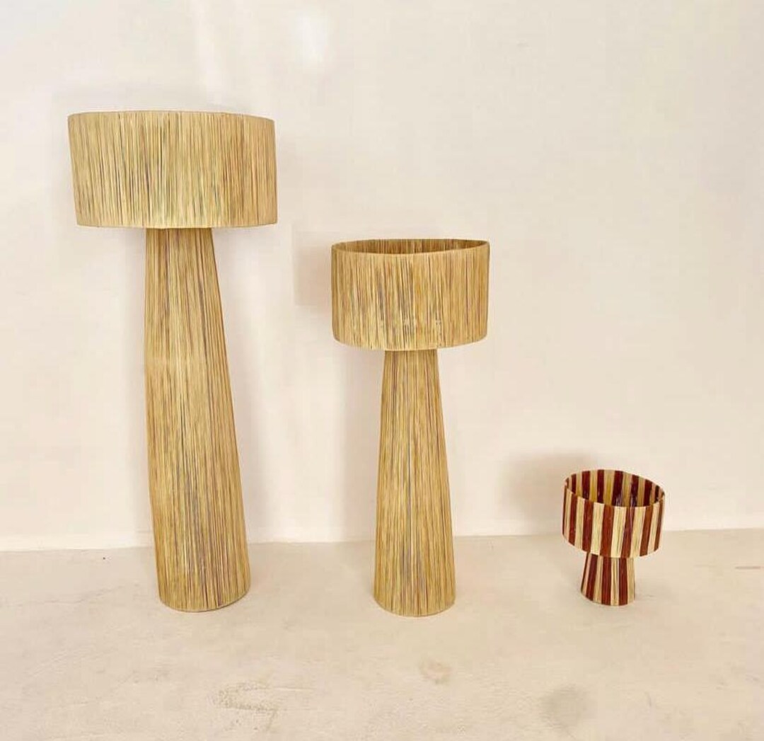 NATURAL Floor Raffia Lamp, Raffia Lampshade, TABLE LAMPSHADES Moroccan ...
