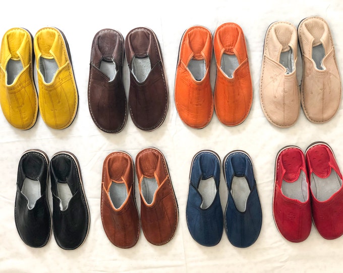 Moroccan Babouche Shoes,handmade Leather Shoes, Mules, Slip on Shoes ...