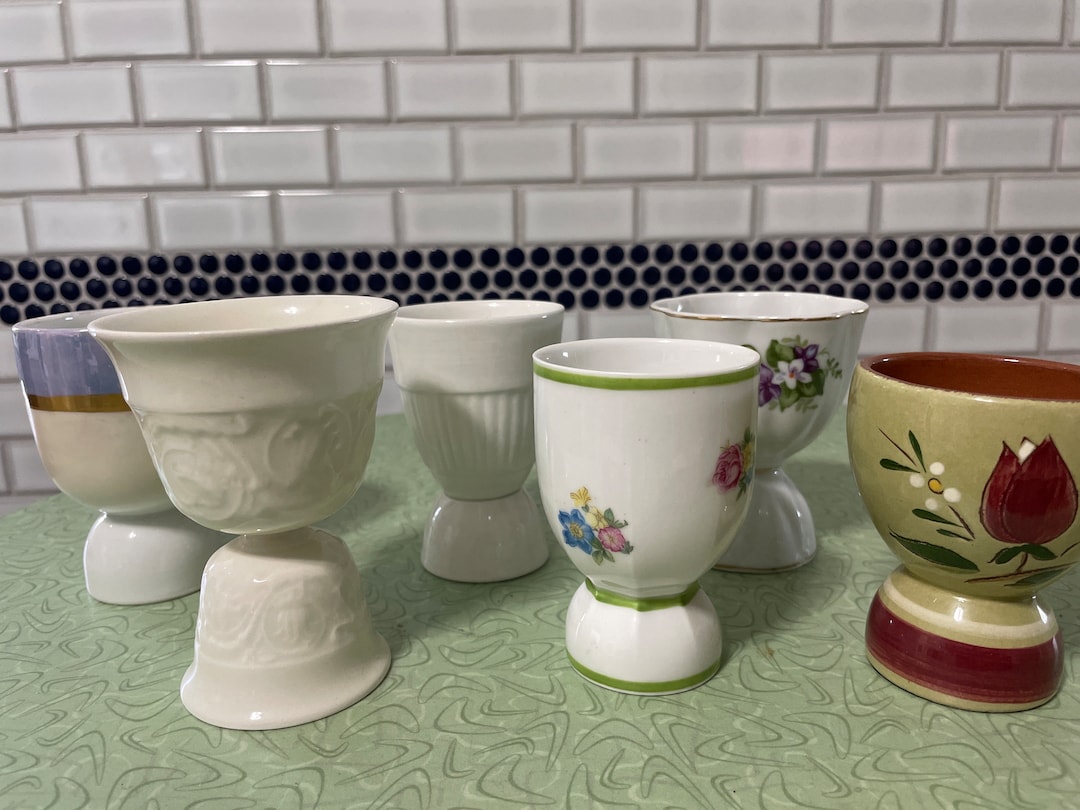 Double Size Egg Cups, Vintage Egg Cups, Porcelain Egg Cups, Farmhouse ...