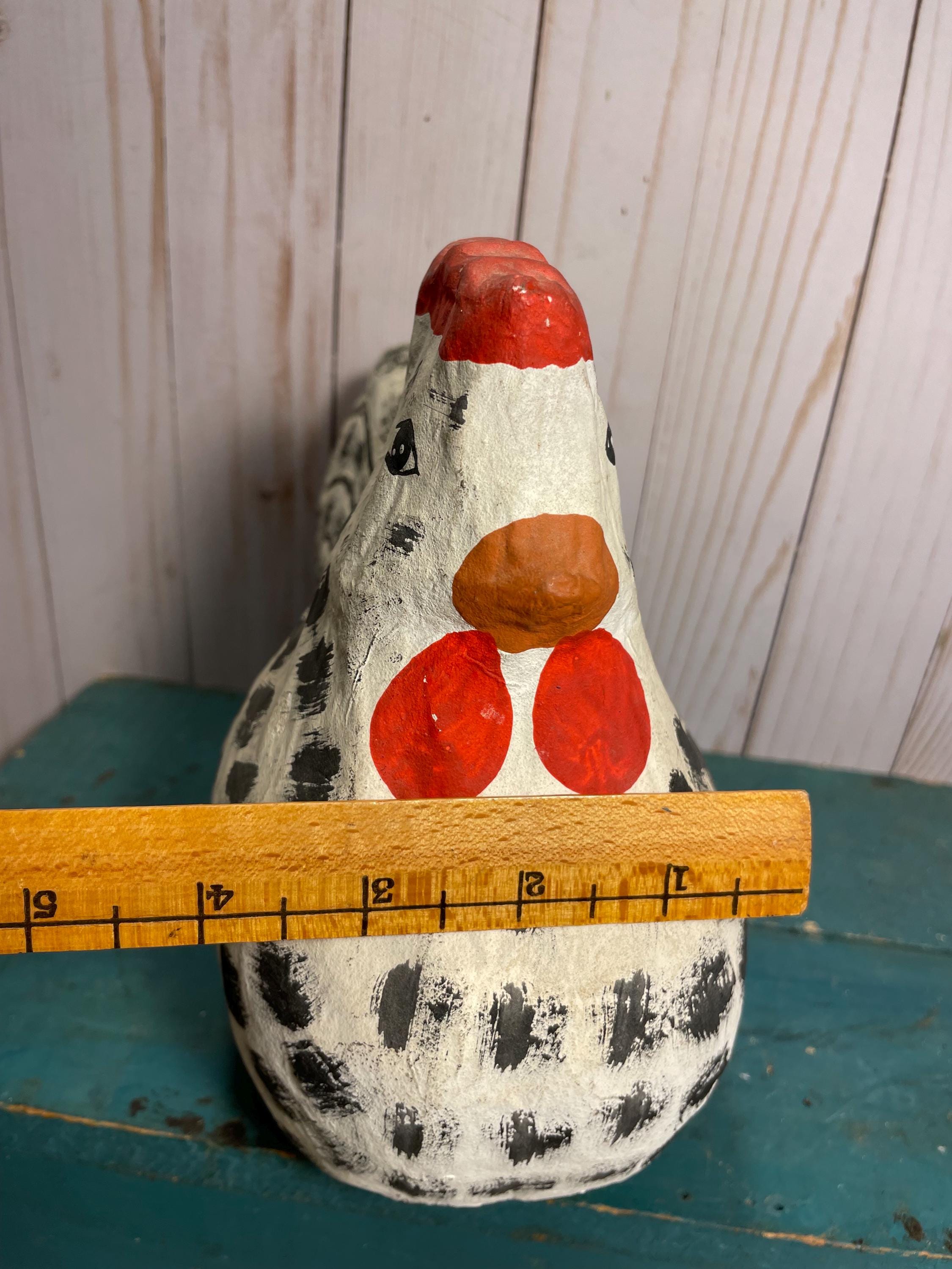 Paper Mache Chicken, Folk Art, Country Kitchen, Farmhouse - Etsy