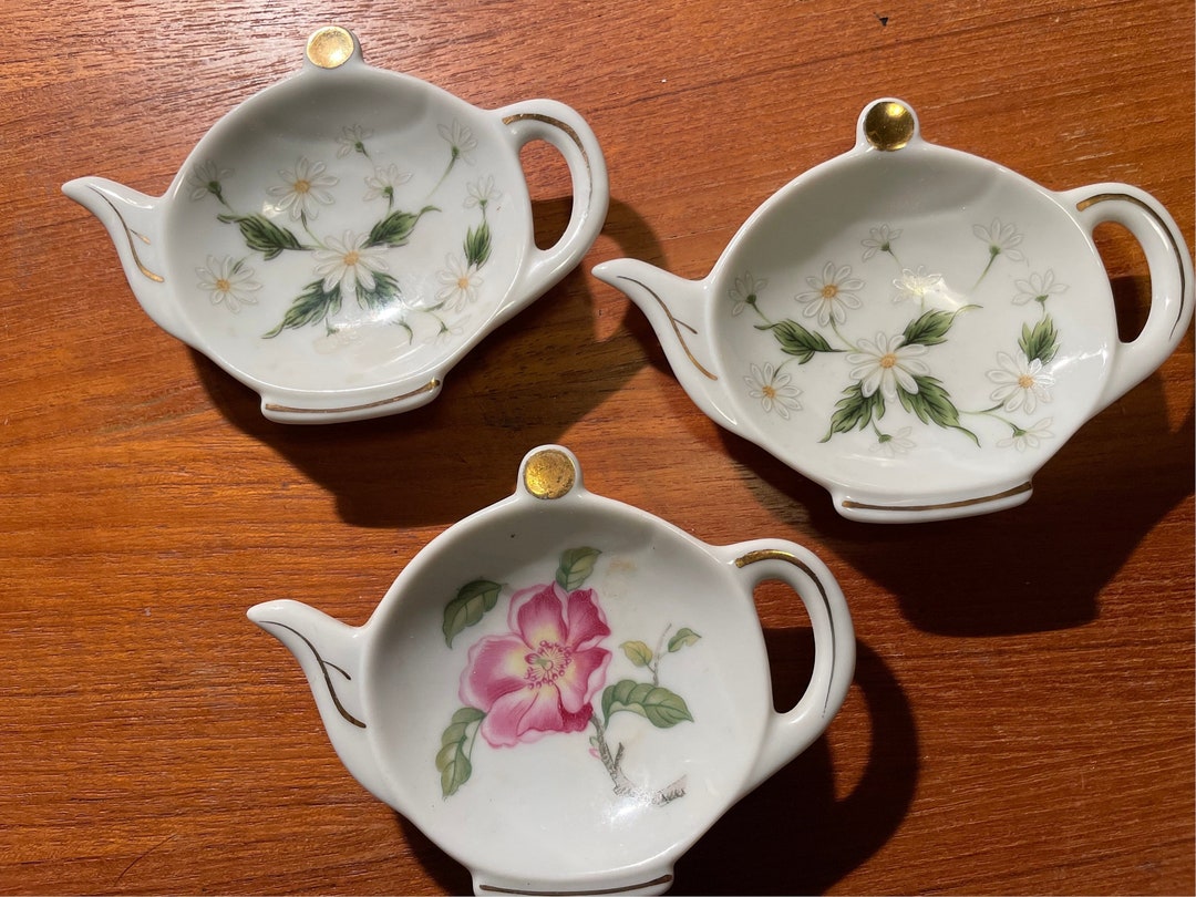 Vintage Tea Bag Holder, Lefton Hand Painted Floral, Gift for a Tea ...