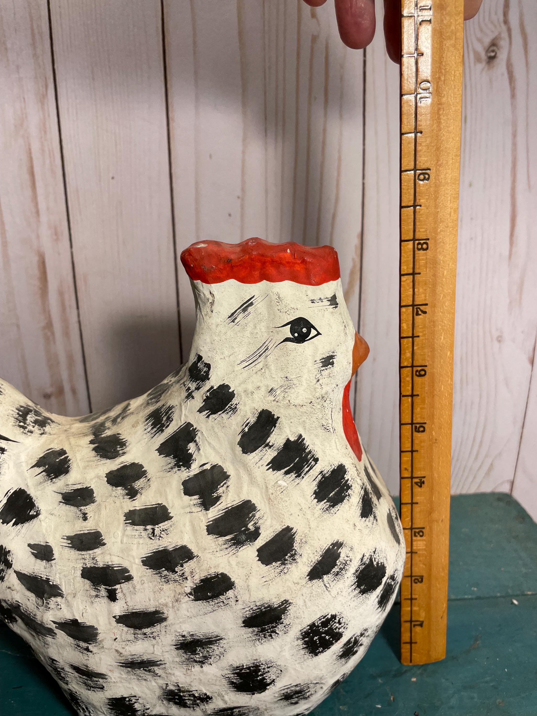 Paper Mache Chicken, Folk Art, Country Kitchen, Farmhouse - Etsy