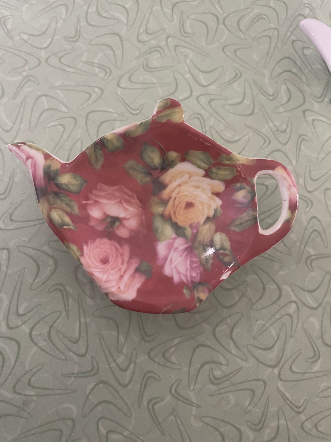 Vintage Tea Bag Holder, Floral Motif, Gift for a Tea Drinker, Spoon ...