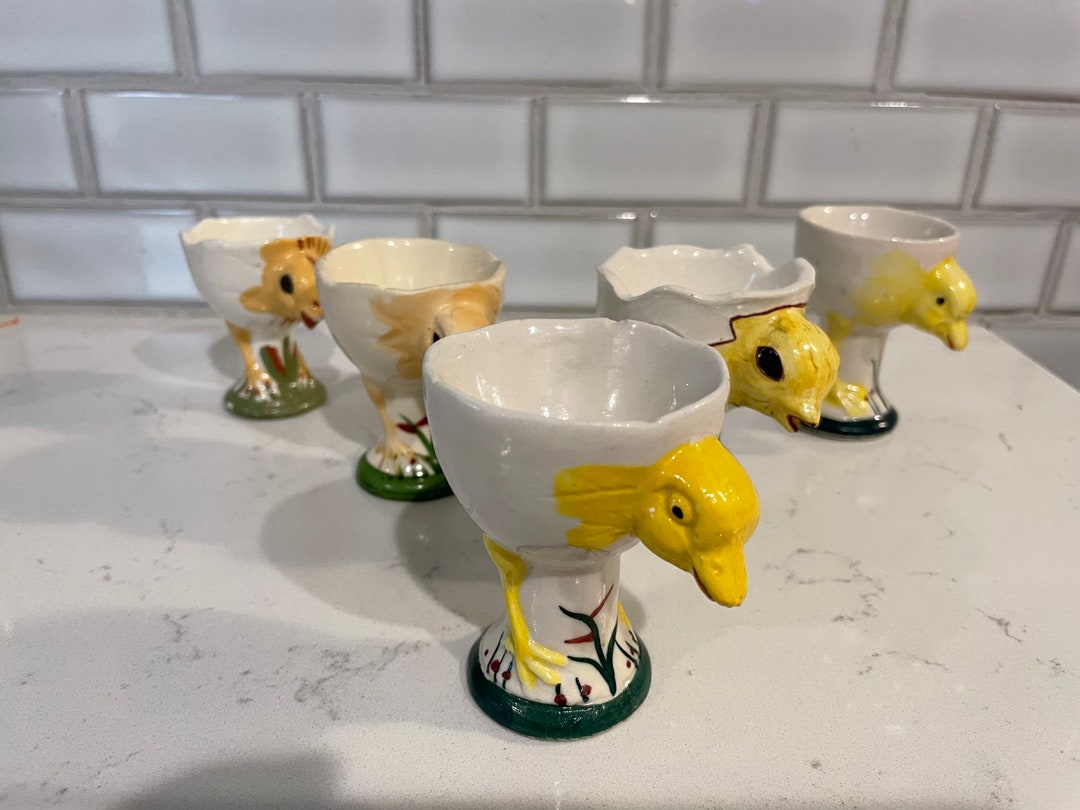 Figural Egg Cup, Porcelain Chick Emerging From Egg, Buyers Choice ...