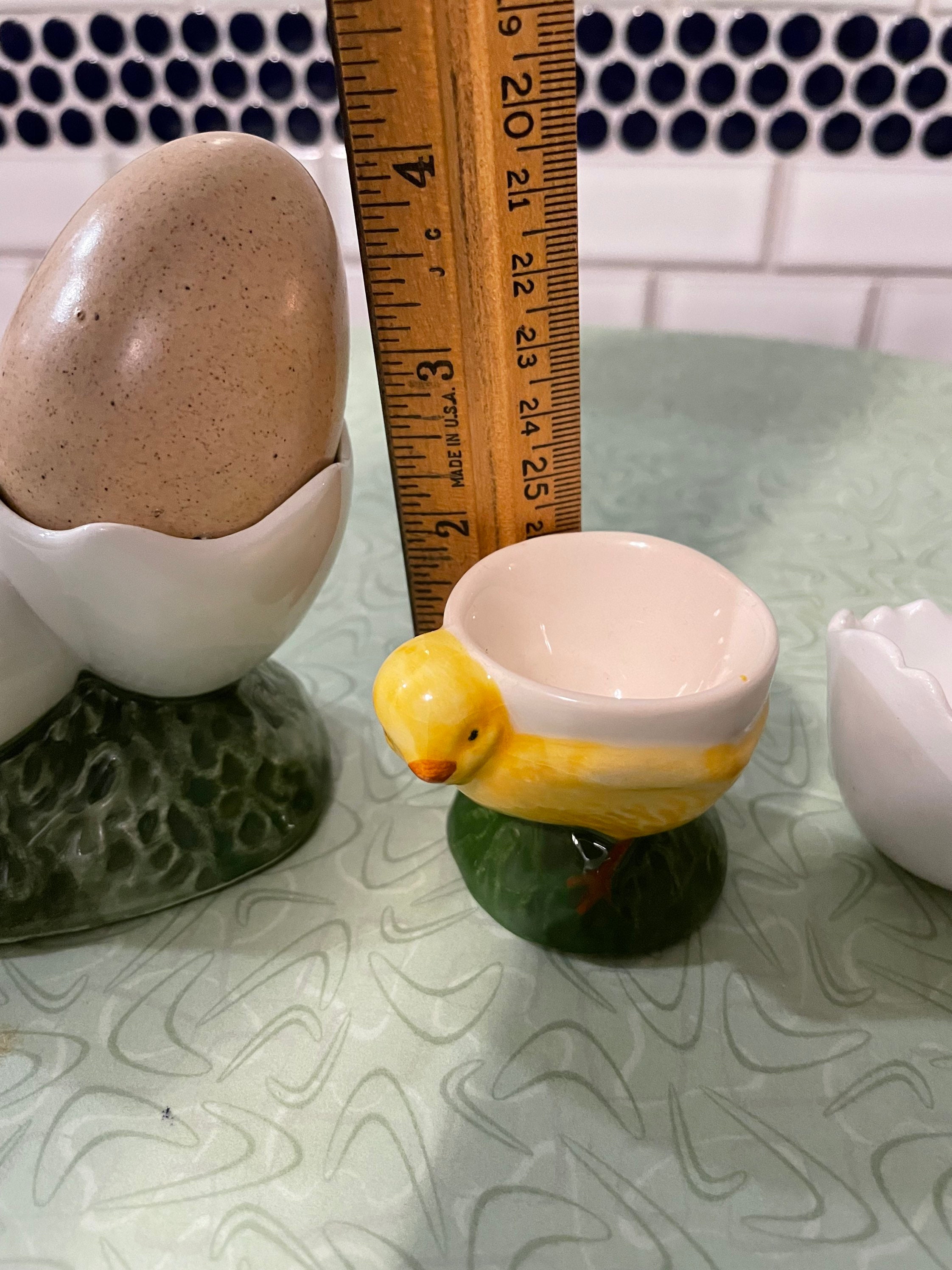 Figural Egg Cups, Chicken Motif, Ceramic, Soft Boiled Eggs, Country ...