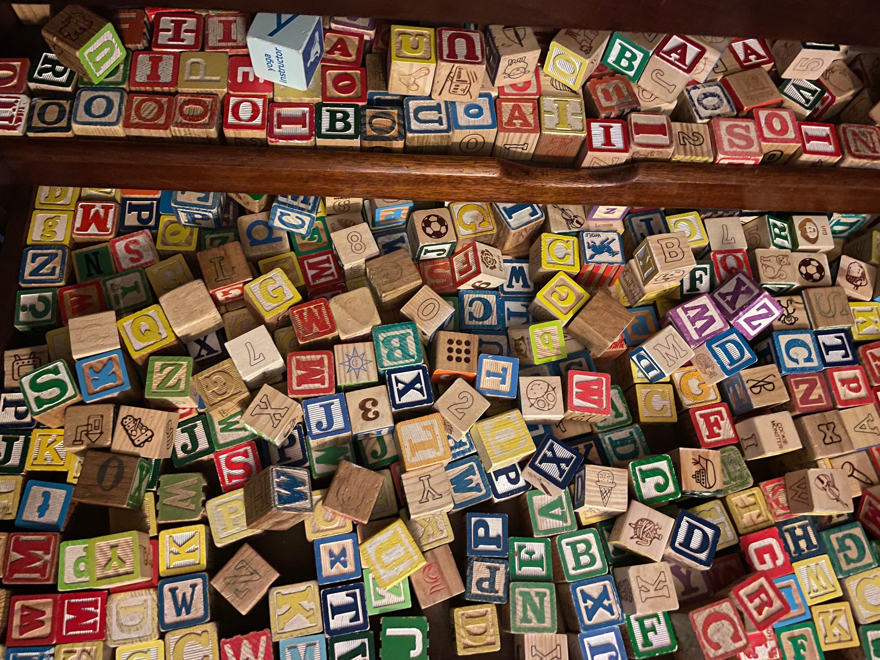 Vintage Alphabet Blocks, Wooden Letter Blocks, Various Fonts, Colors ...