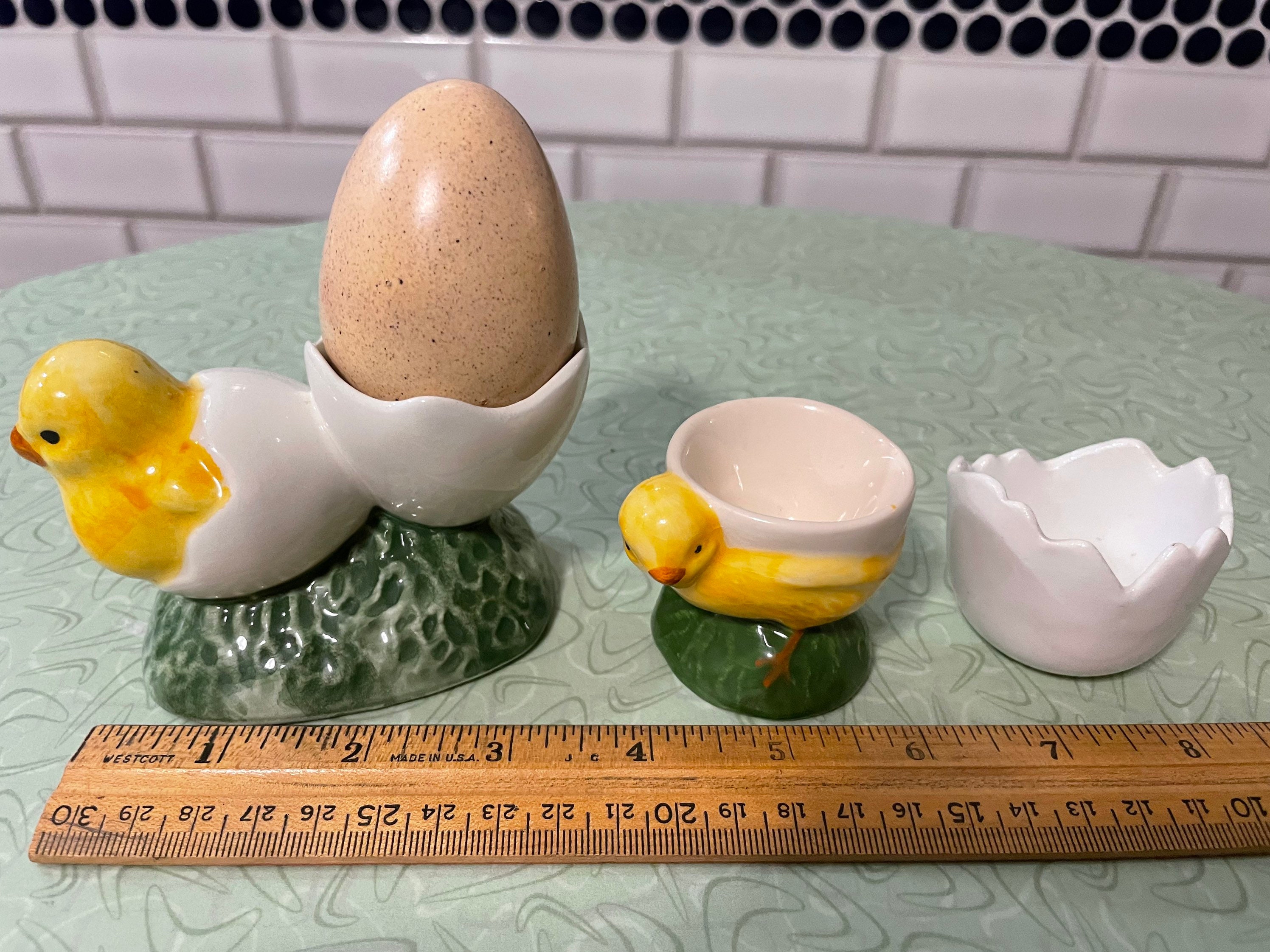 Figural Egg Cups, Chicken Motif, Ceramic, Soft Boiled Eggs, Country ...