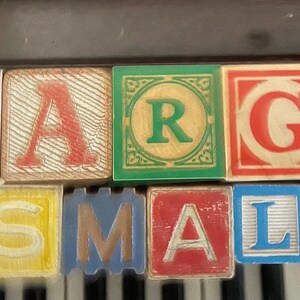 Vintage Alphabet Blocks, Wooden Letter Blocks, Various Fonts, Colors ...