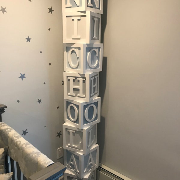 Wood Baby Blocks Decor - Etsy