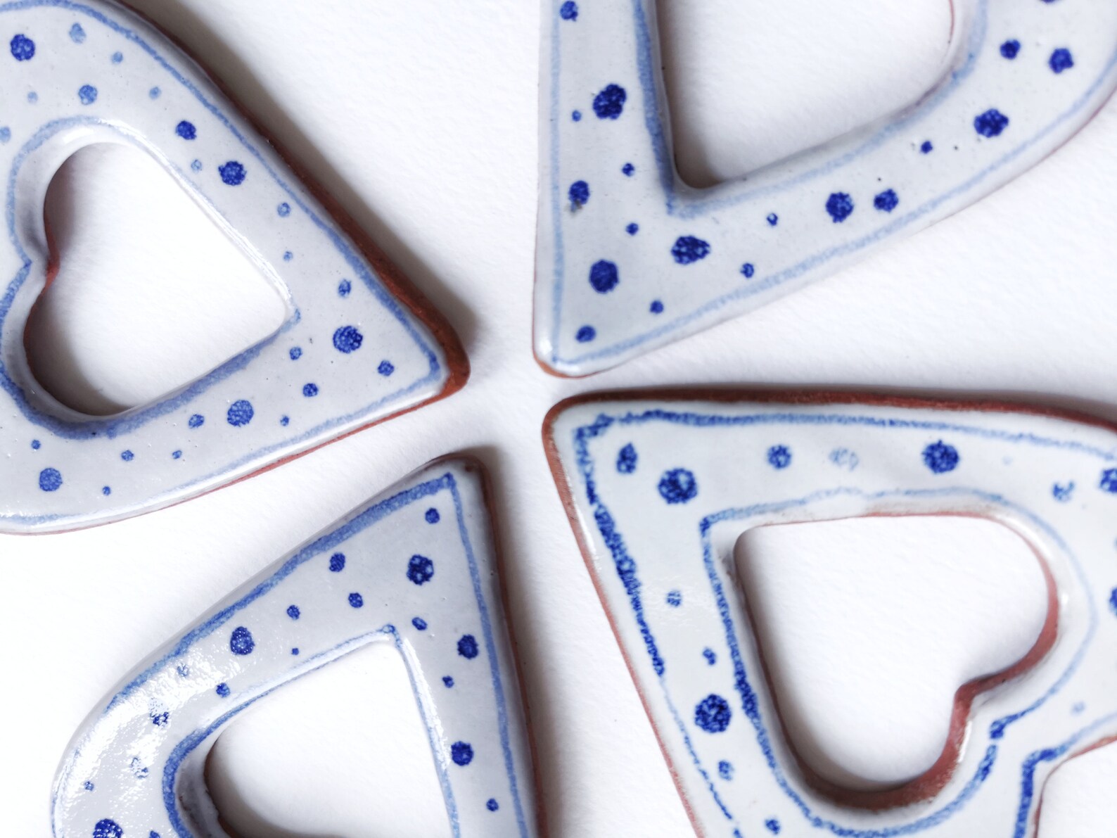 Pretty Blue White Heart Decoration Dots Coastal Style - Etsy