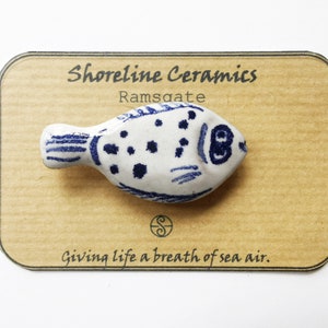 Ceramic Flounder, Plaice, Sole, Dab or Flat Fish Brooch; Perfect ...