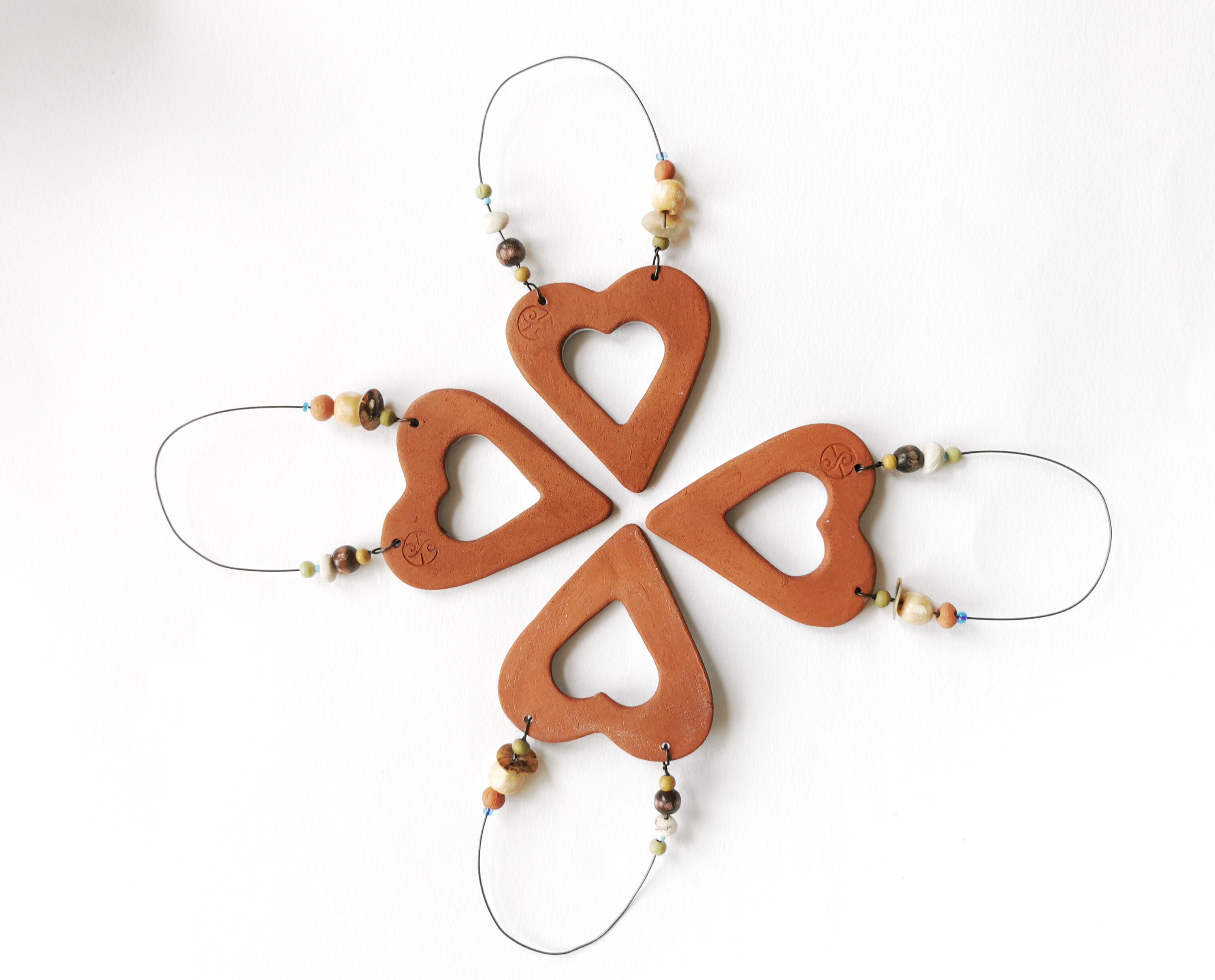 Pretty Blue White Heart Decoration Dots Coastal Style - Etsy