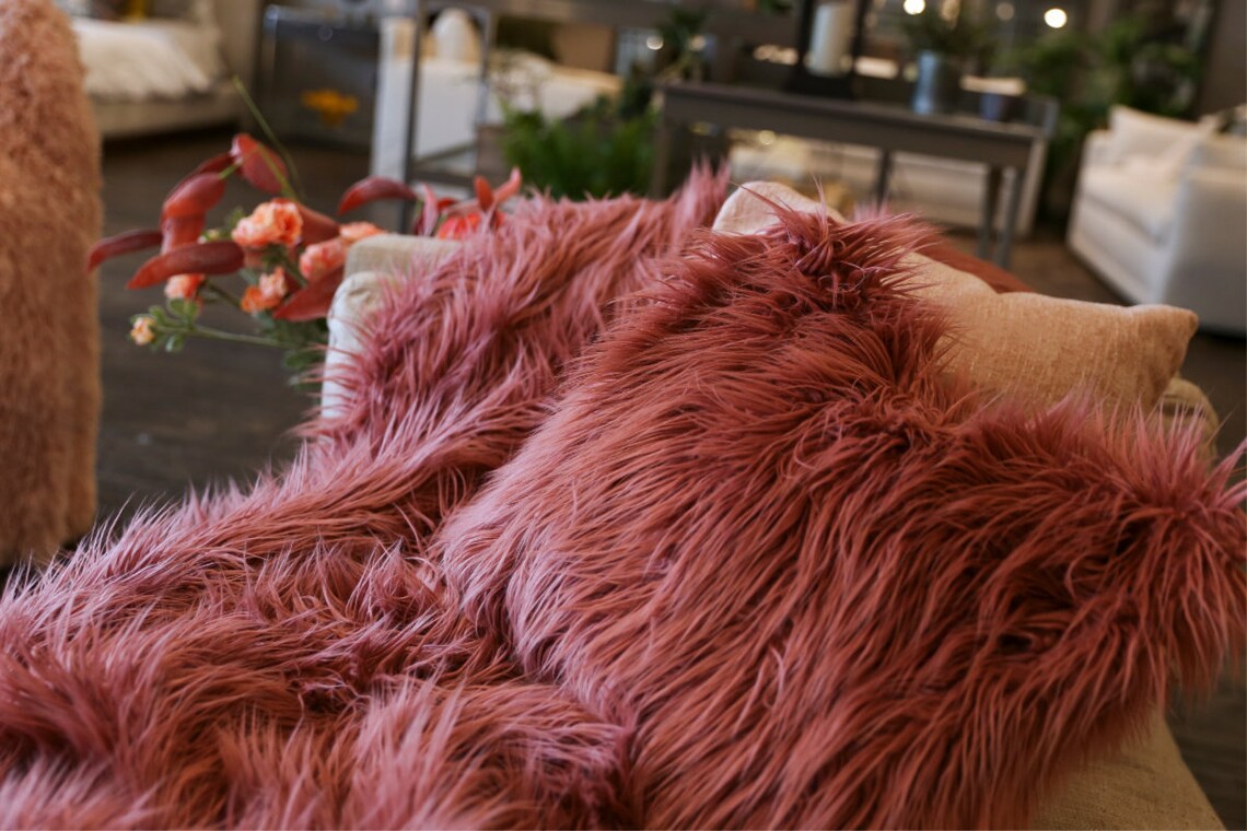 Pink Faux Fur Blanket Girls Teen Fur Blanket Fuzzy Blanket Etsy