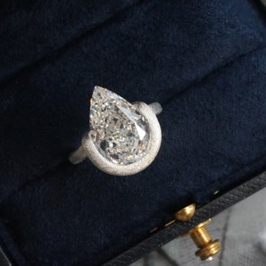 Pear Engagement Ring Drop Diamond Ring Gold Ring Silver Ring Promise ...