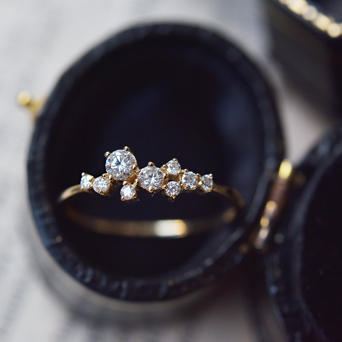 Cluster Ring in 925 Sterling Silver / CZ Diamond Cluster Ring - Etsy