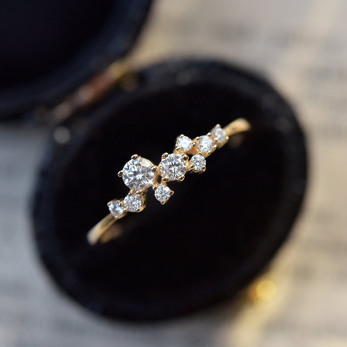 Cluster Ring in 925 Sterling Silver / CZ Diamond Cluster Ring - Etsy