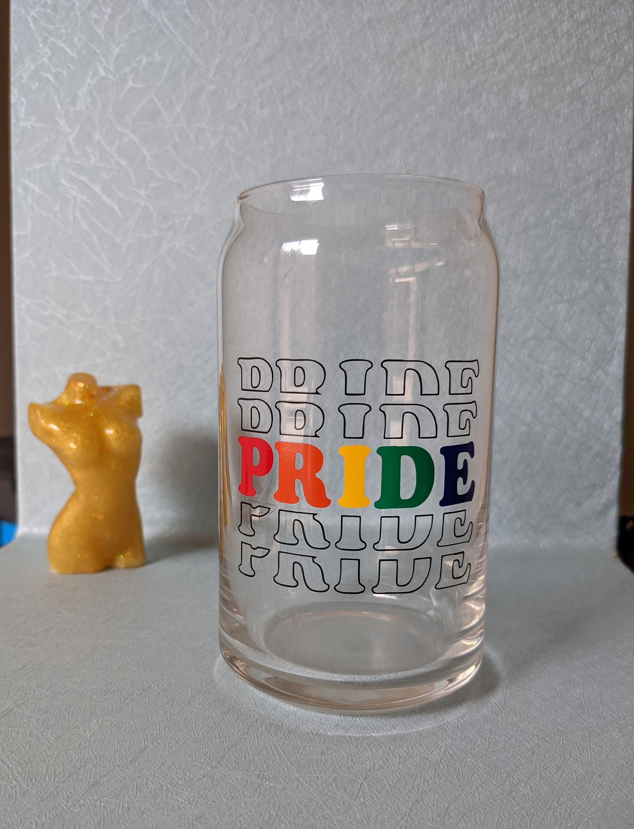 PRIDE Rainbow Glass Cup // 16 Oz. Libbey Coffee Gift Set - Etsy