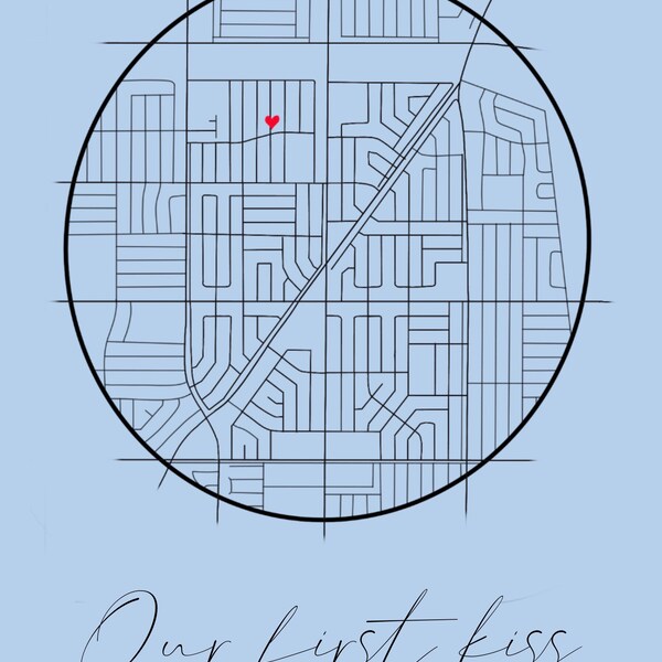 First Kiss Map - Etsy
