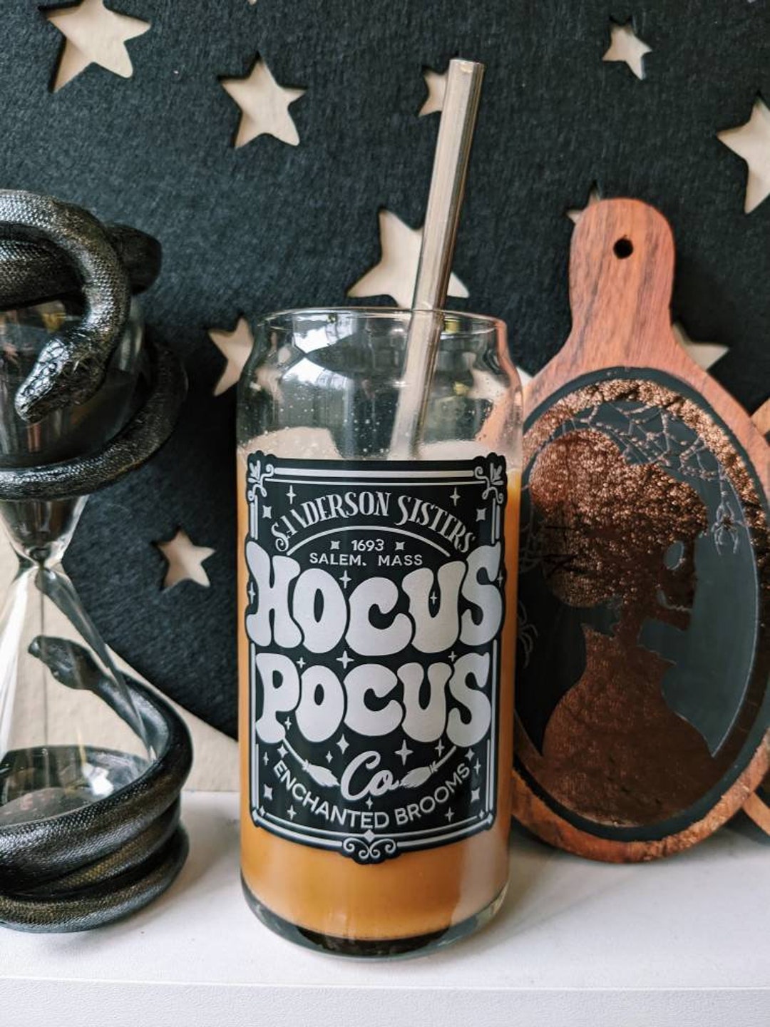 Hocus Pocus Glass Cup // 20 Oz. Sanderson Sisters Gift Set - Etsy