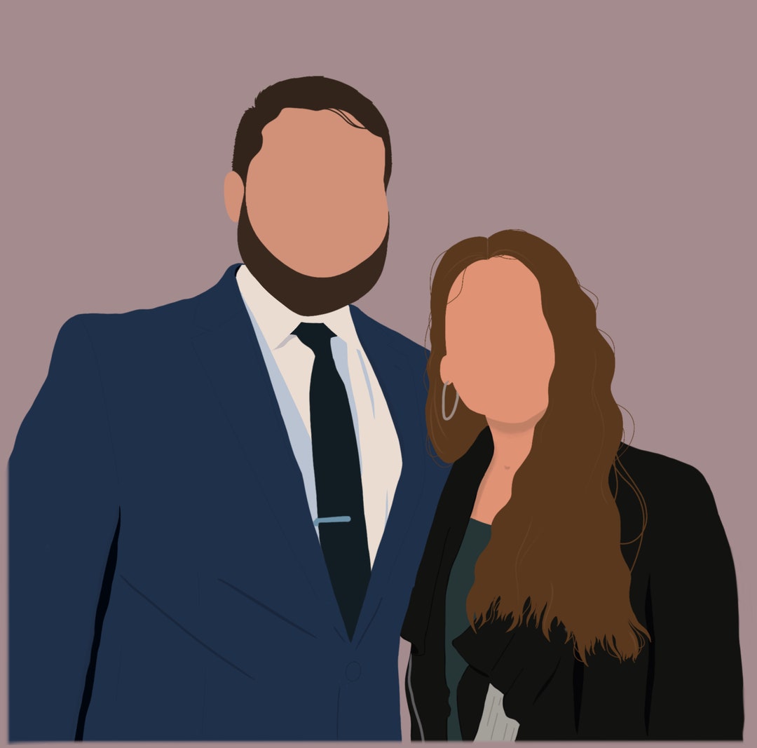 Custom Portrait // Hand Drawn Digital Portrait Customized Gift *DIGITAL ...