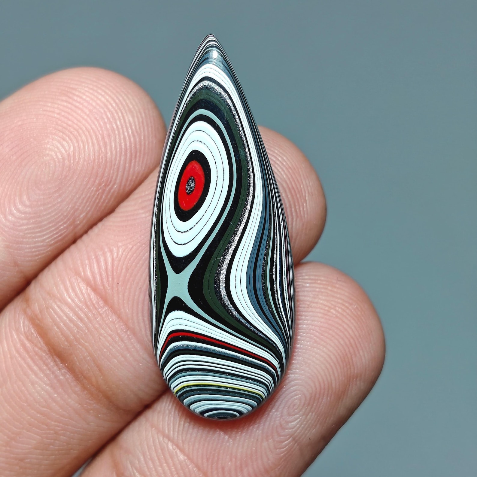 Fordite Cabochon | Detroit Car Paint Pear Shape for Jewelry | 33x13x4 ...