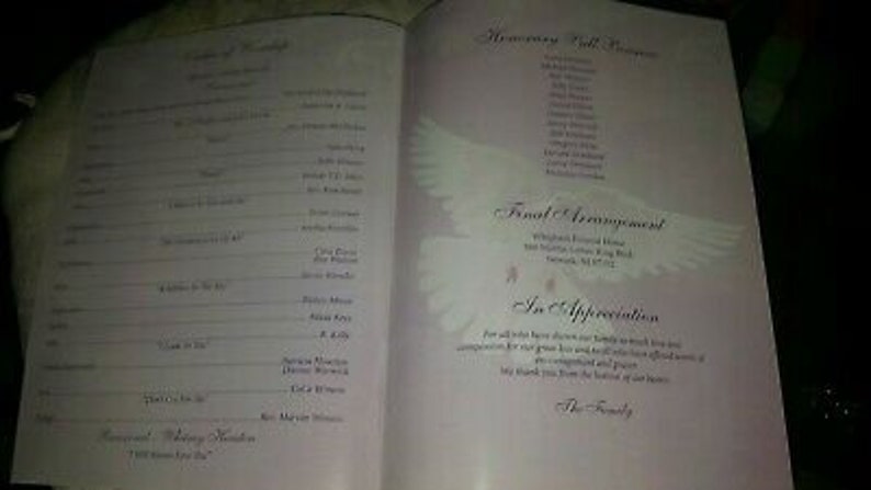 Whitney Houston Funeral Celebration of Life Program newark, New Jersey ...