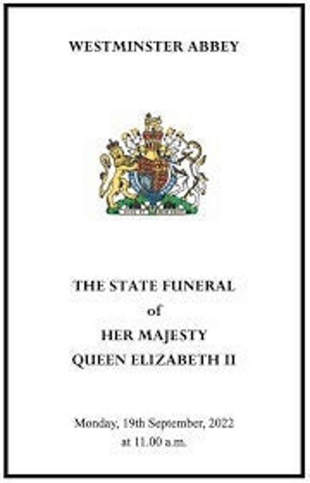 Queen Elizabeth Funeral Order of Service Program Booklet - Etsy