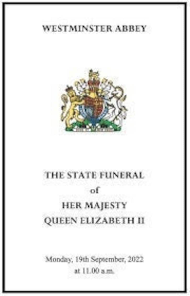 Queen Elizabeth Funeral Order of Service Program Booklet - Etsy