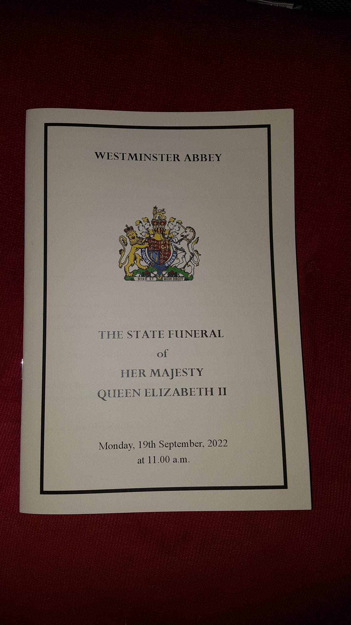 Queen Elizabeth Funeral Order of Service Program Booklet - Etsy