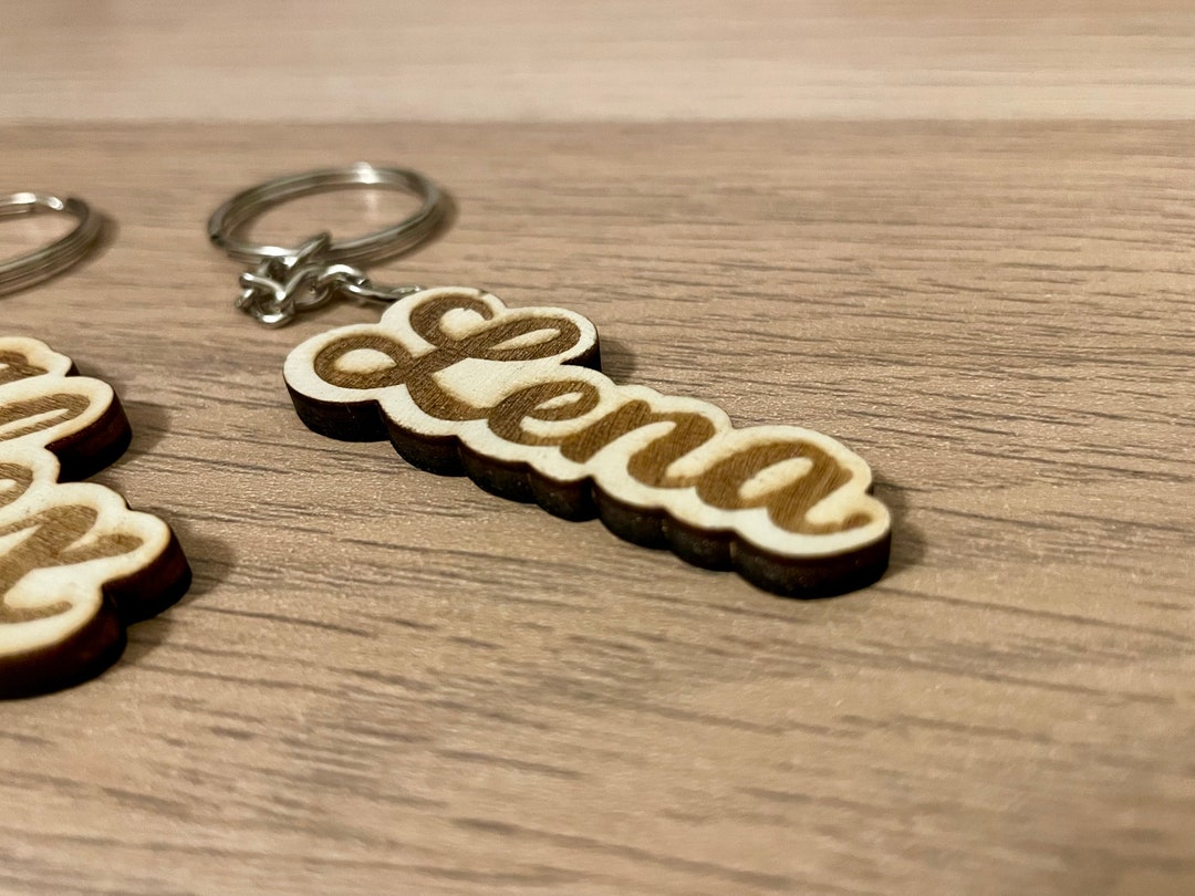 Personalized Keychain With Name Made of Wood - Gift Idea Mother's Day ...