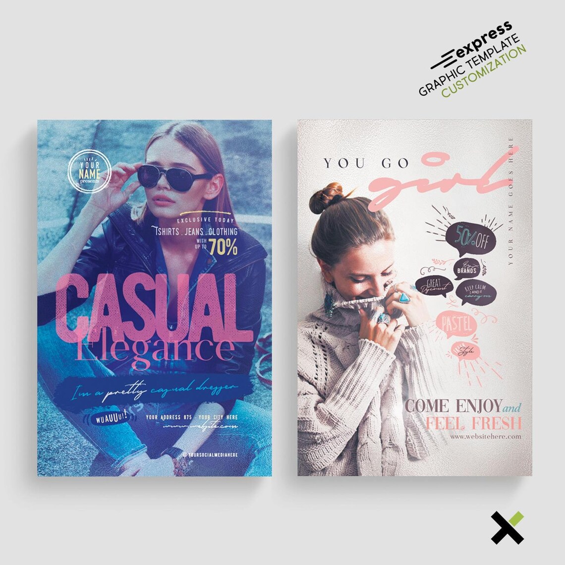 Express Graphic Template Customization With Your Content, Flyer ...