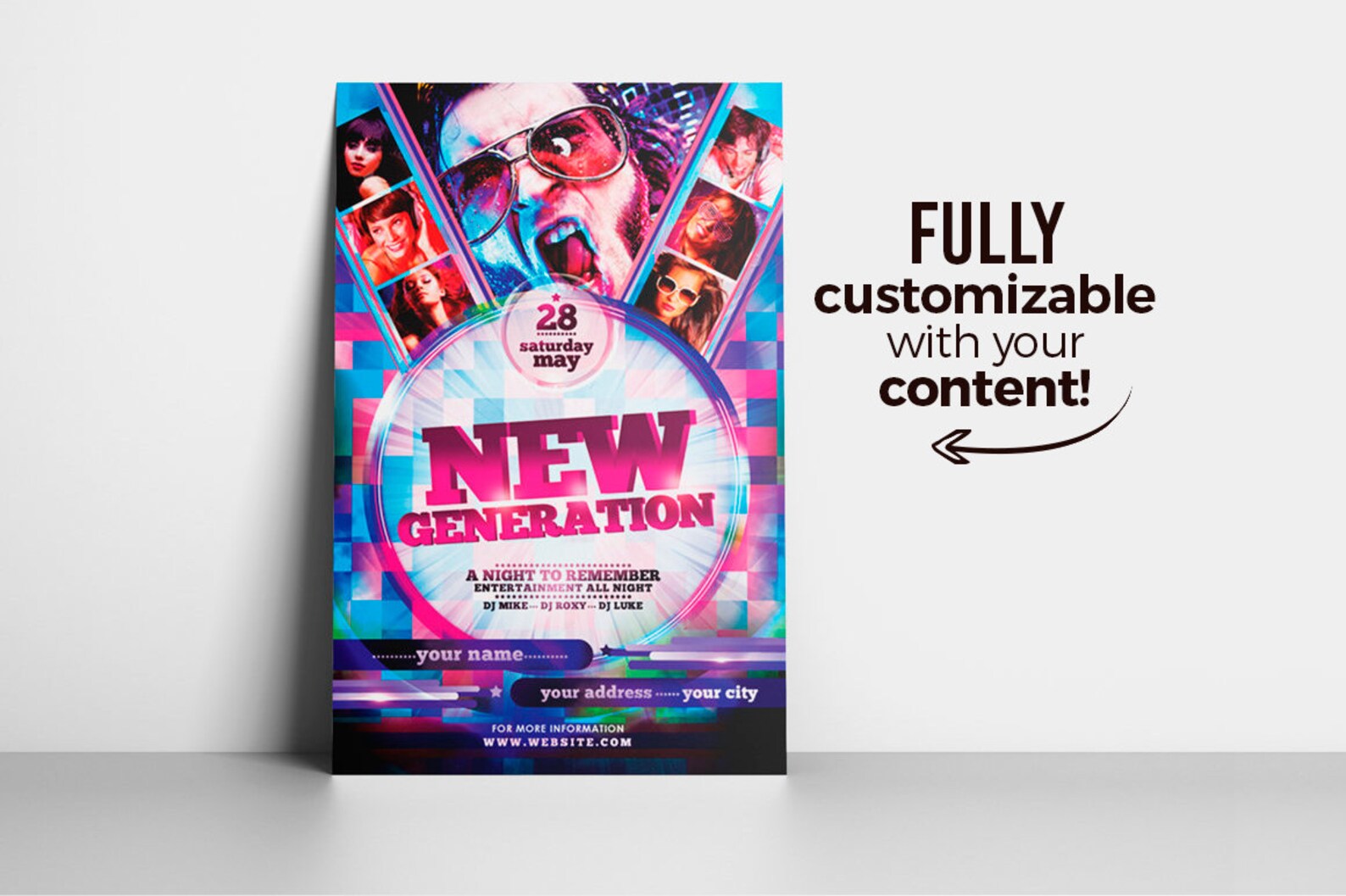 Flyer Template, Psd Template, Instant Download, Editable Invitation ...