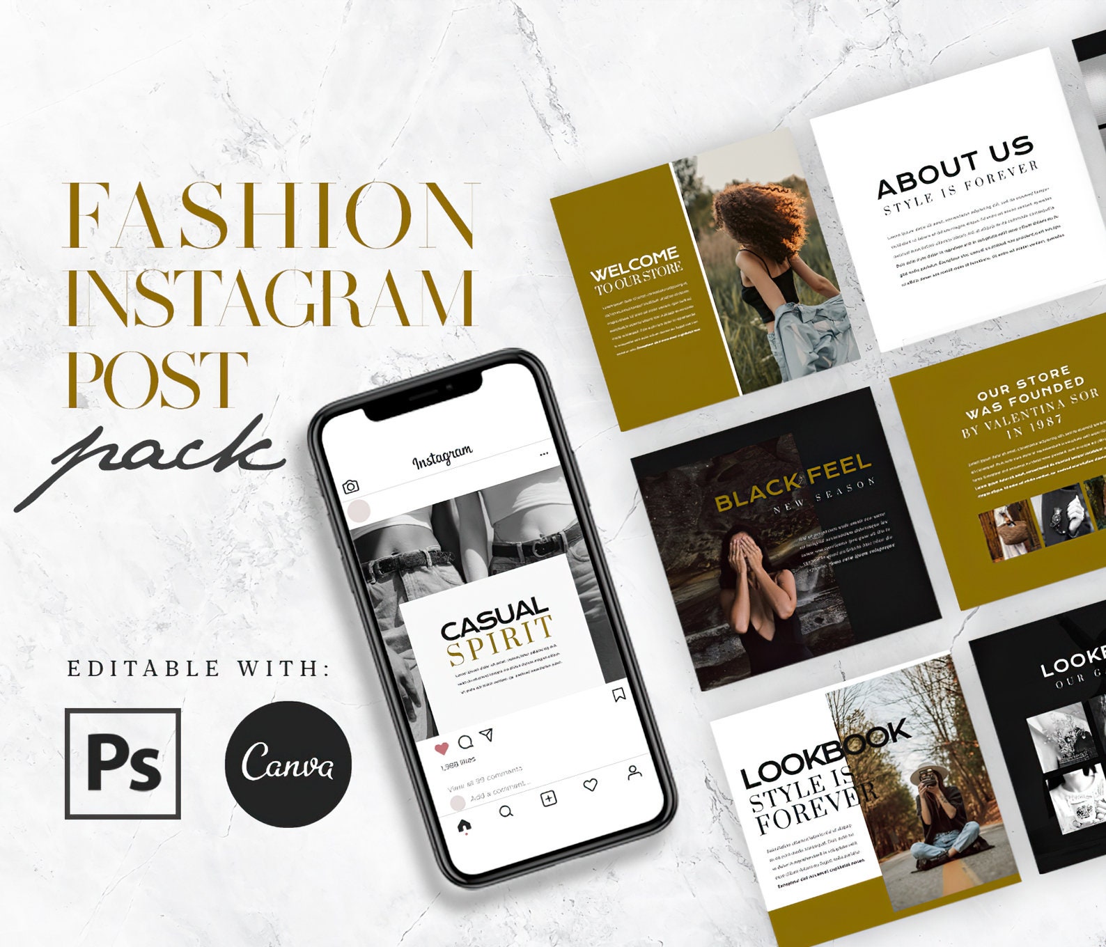 14 plantillas de Instagram paquete instagram post plantilla - Etsy España