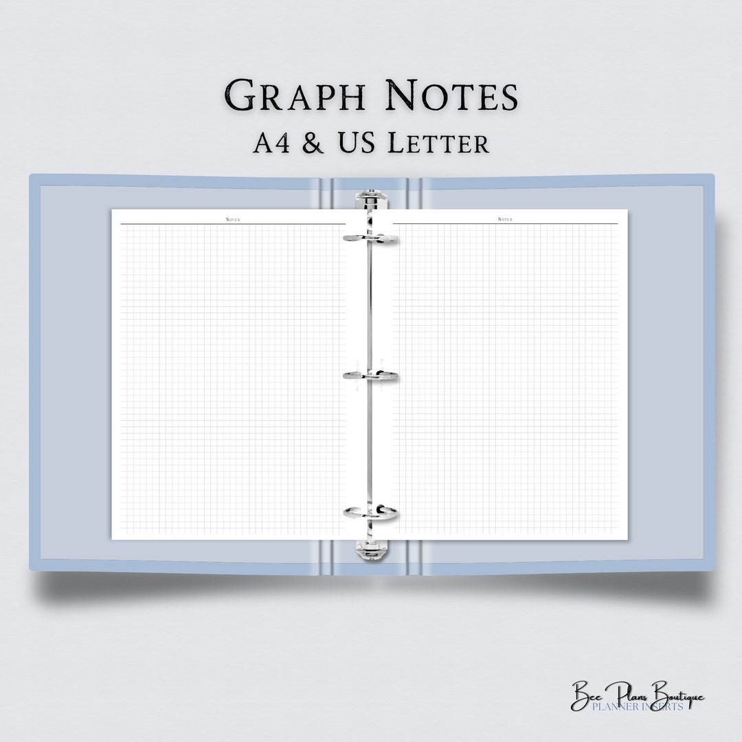 US Letter & A4 Printable Grid Notes Page Graph Notes Printable Notes ...
