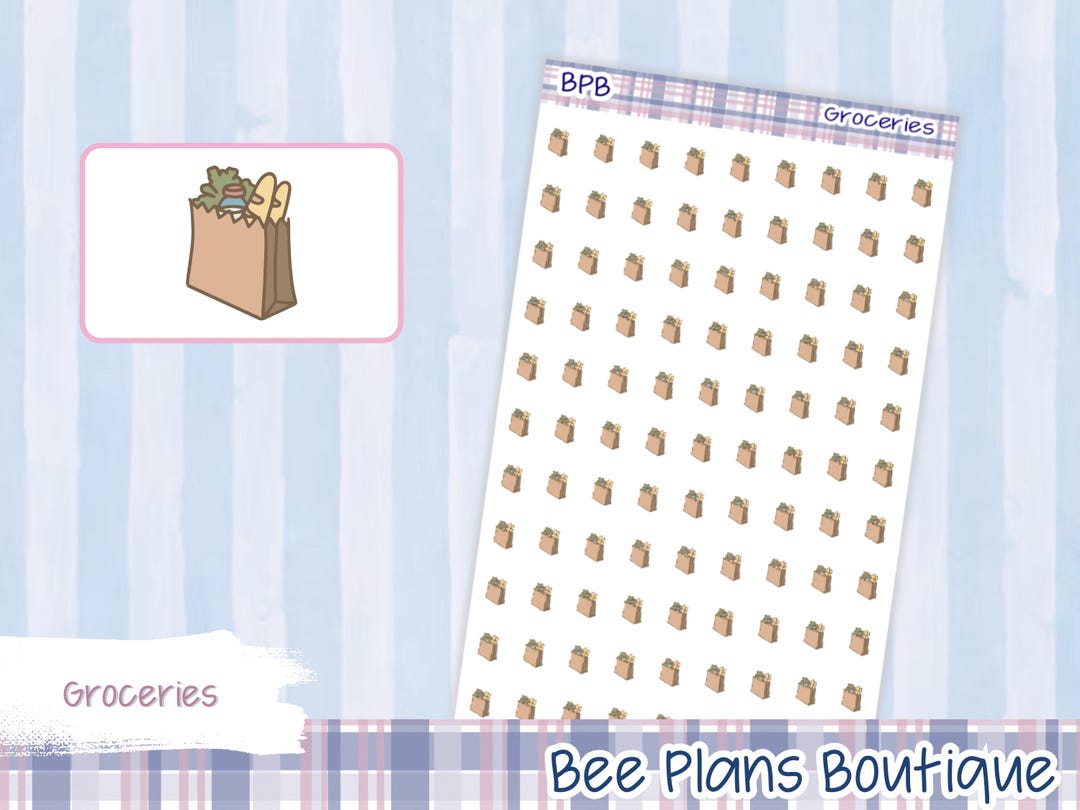 Planner Stickers | Groceries | Grocery Bag | Grocery Order | Planner ...