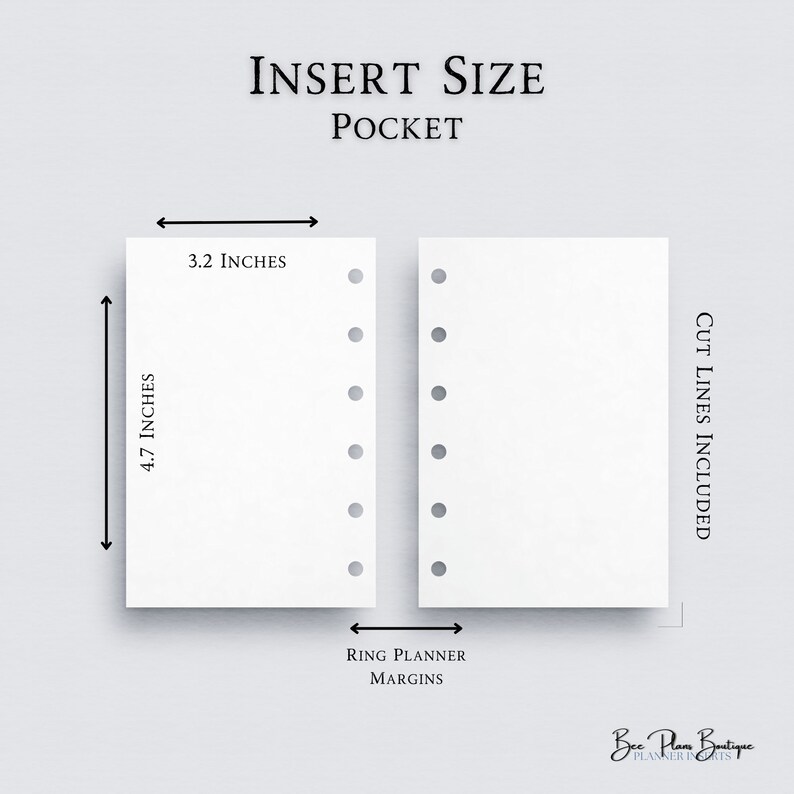 Pocket Planner Printable Lined Notes Planner Insert Printable Planner ...