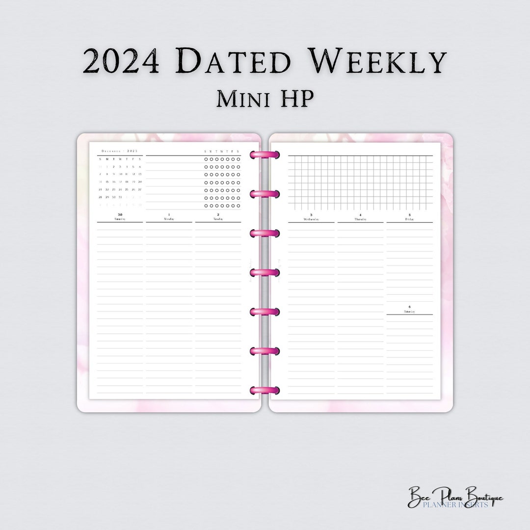 Mini Happy Planner 2024 Weekly Planner Insert Elegant Design Digital ...