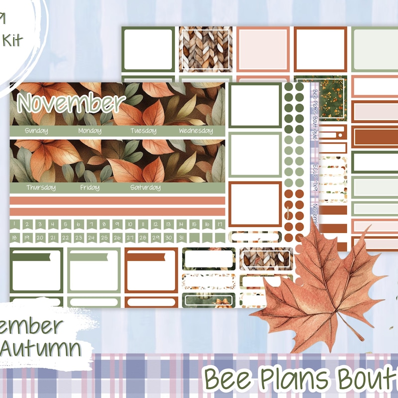 November Stickers - Etsy