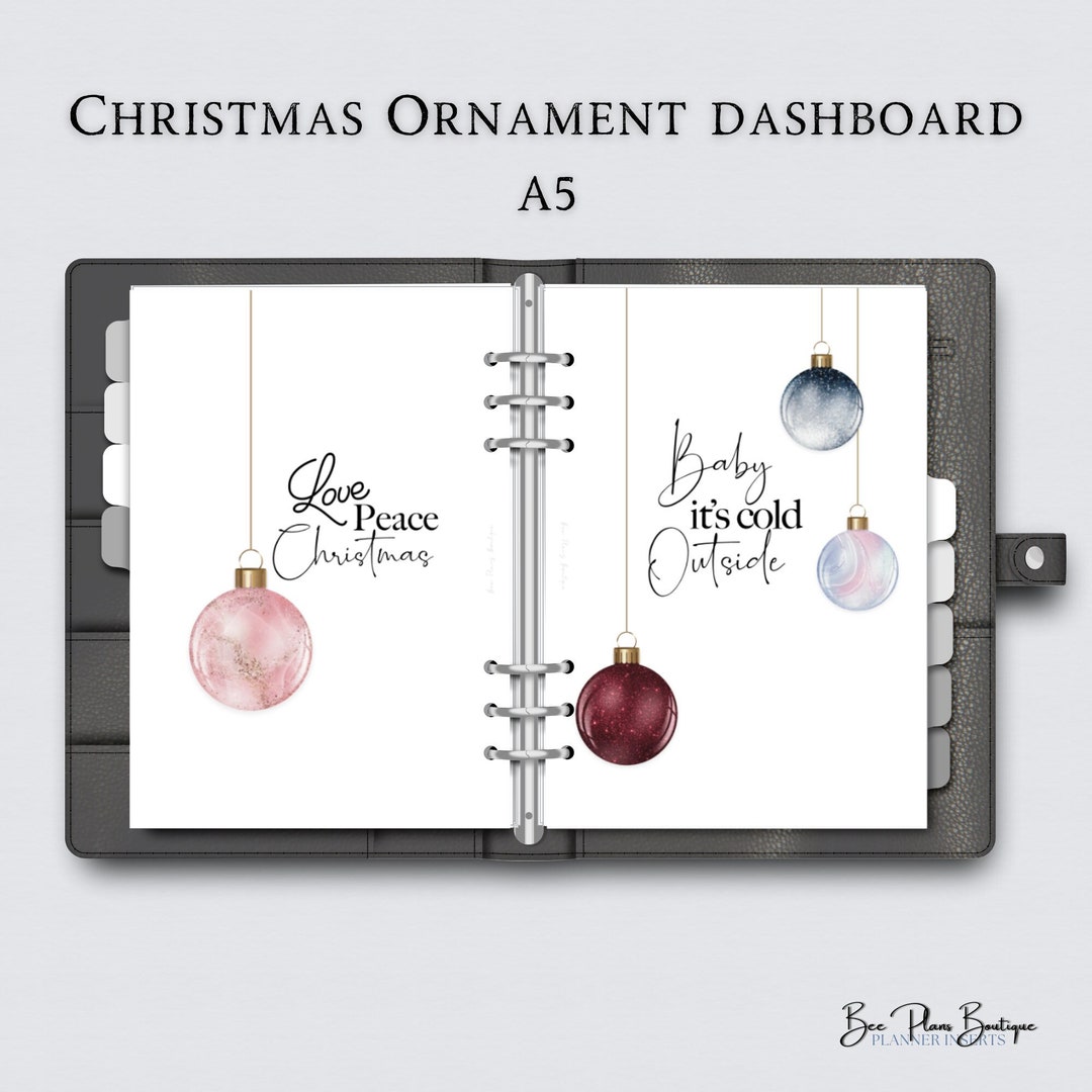 A5 Christmas Printable Planner Dashboard Baby It's Cold Outside Love ...
