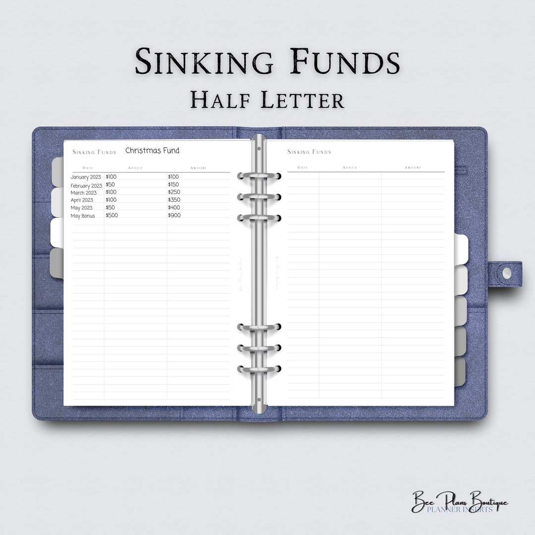 Half Letter Planner Sinking Funds Printable Insert Sinking Funds ...