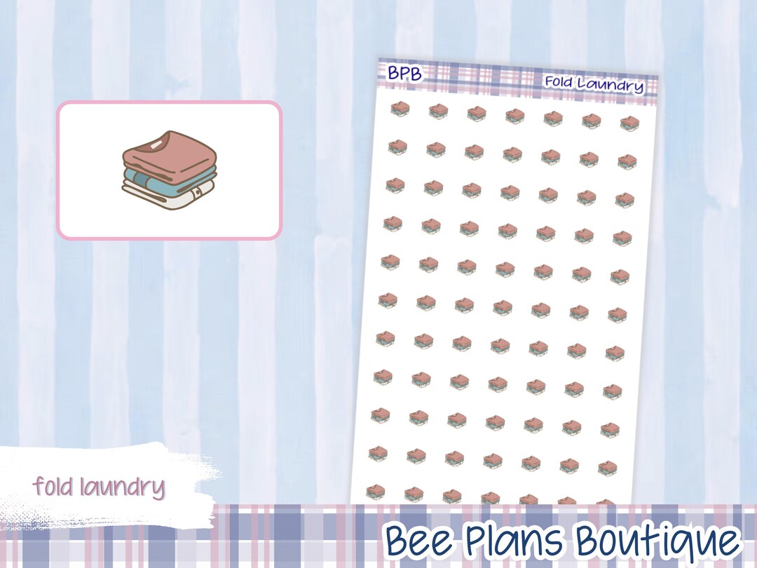 Planner Stickers | Fold Laundry | Laundry | Wash | Mini Icon Stickers ...