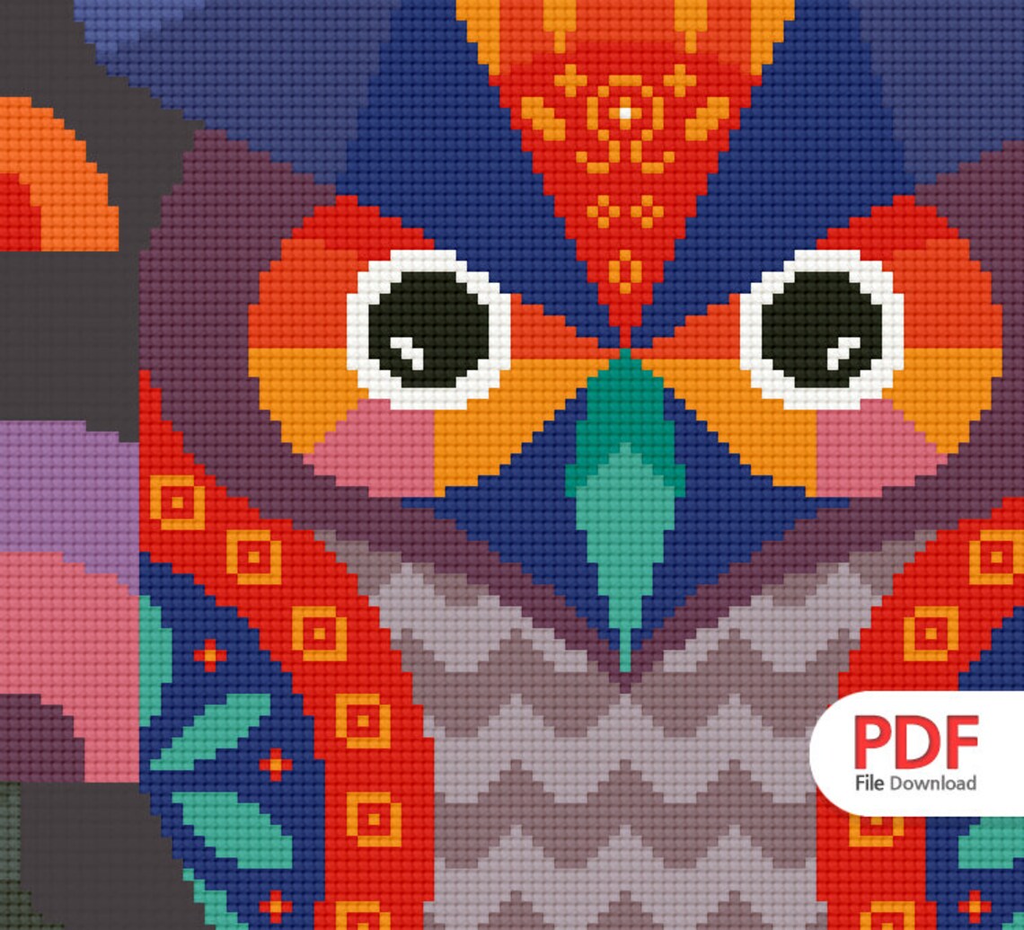 OWL Cross Stitch Pattern Pdfcross Stitch Chartcounted Cross - Etsy