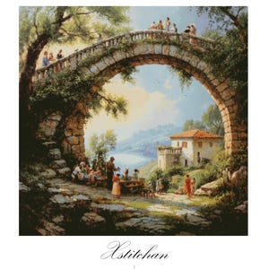 PCP0057 Stone Bridge PDF Full Coverage Cross Stitch Pattern Instant ...