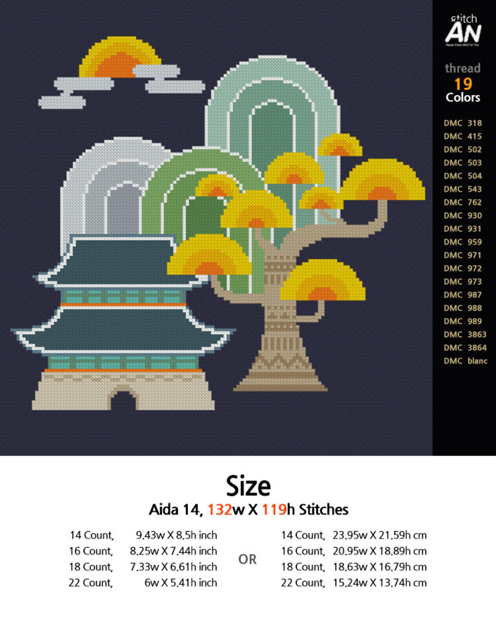 KOREA Cross Stitch Pattern Pdfcross Stitch Chartcounted - Etsy