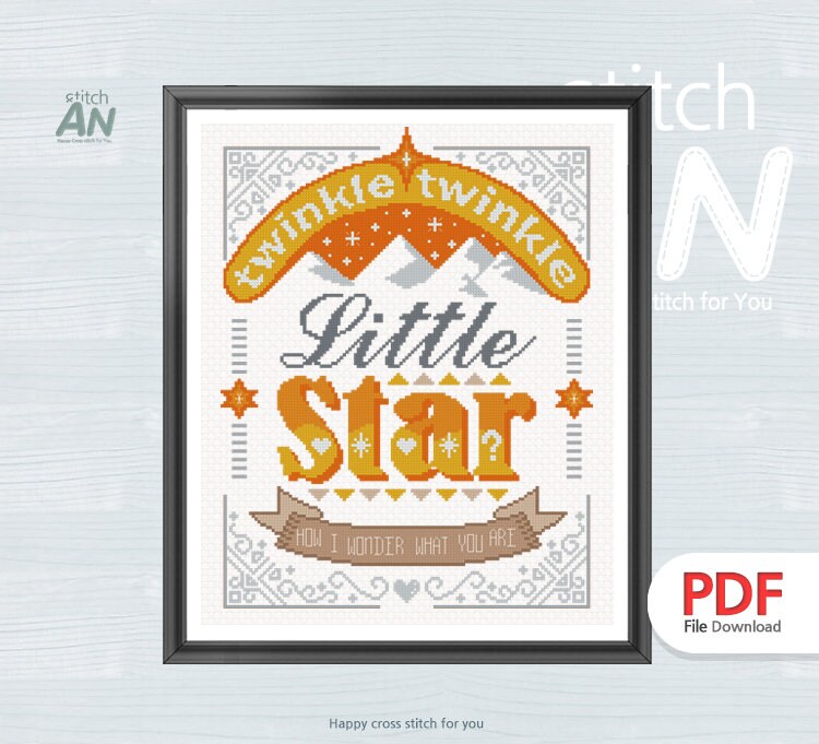 STAR Cross Stitch Pattern Pdfcross Stitch Chartcounted Cross - Etsy