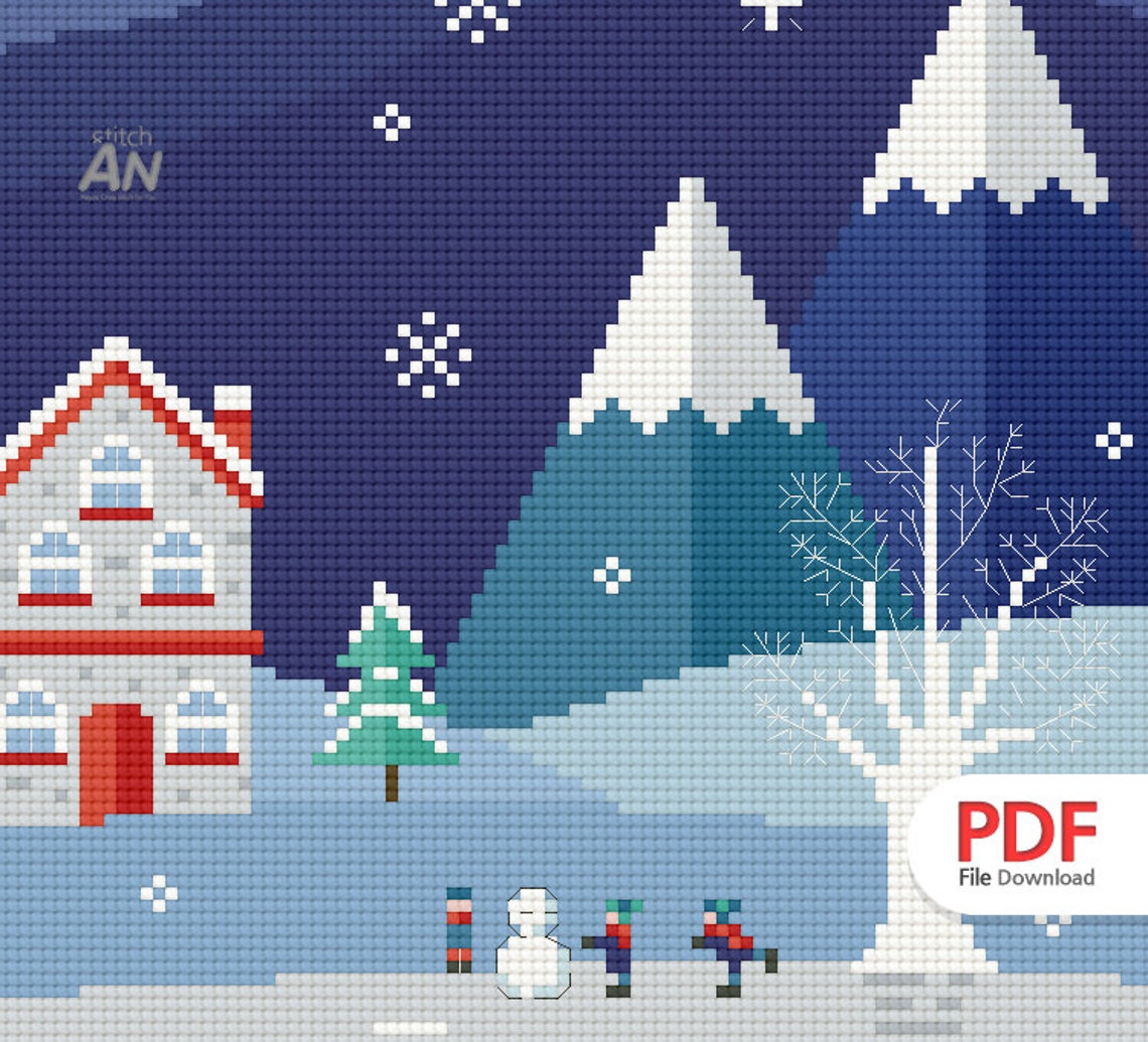 WINTER Cross Stitch Pattern Pdfcross Stitch Chartcounted - Etsy